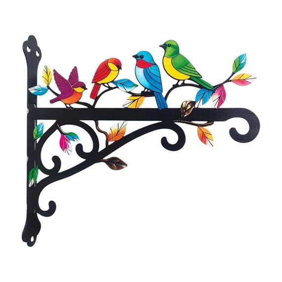 Wrought Iron Wall Mount Bird Hook Bracket, Heavy Duty Outdoor Hanging ...