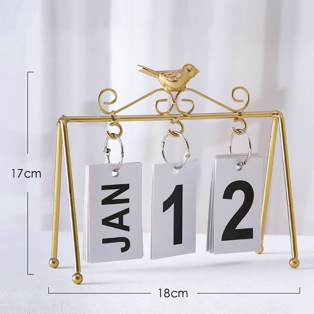 Wrought iron page turning calendar decoration simple home office desk ...