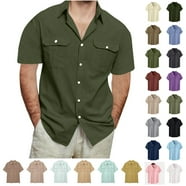 Big and Tall Hawaiian Shirts for Men, Men's Casual Summer Loose Fit Breathable Stand Collar ...