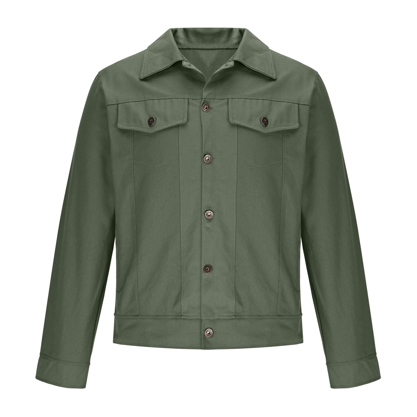 Wrtxtat Men's Cargo Button Down Shirt Fall Midweight Turn Down Collar ...