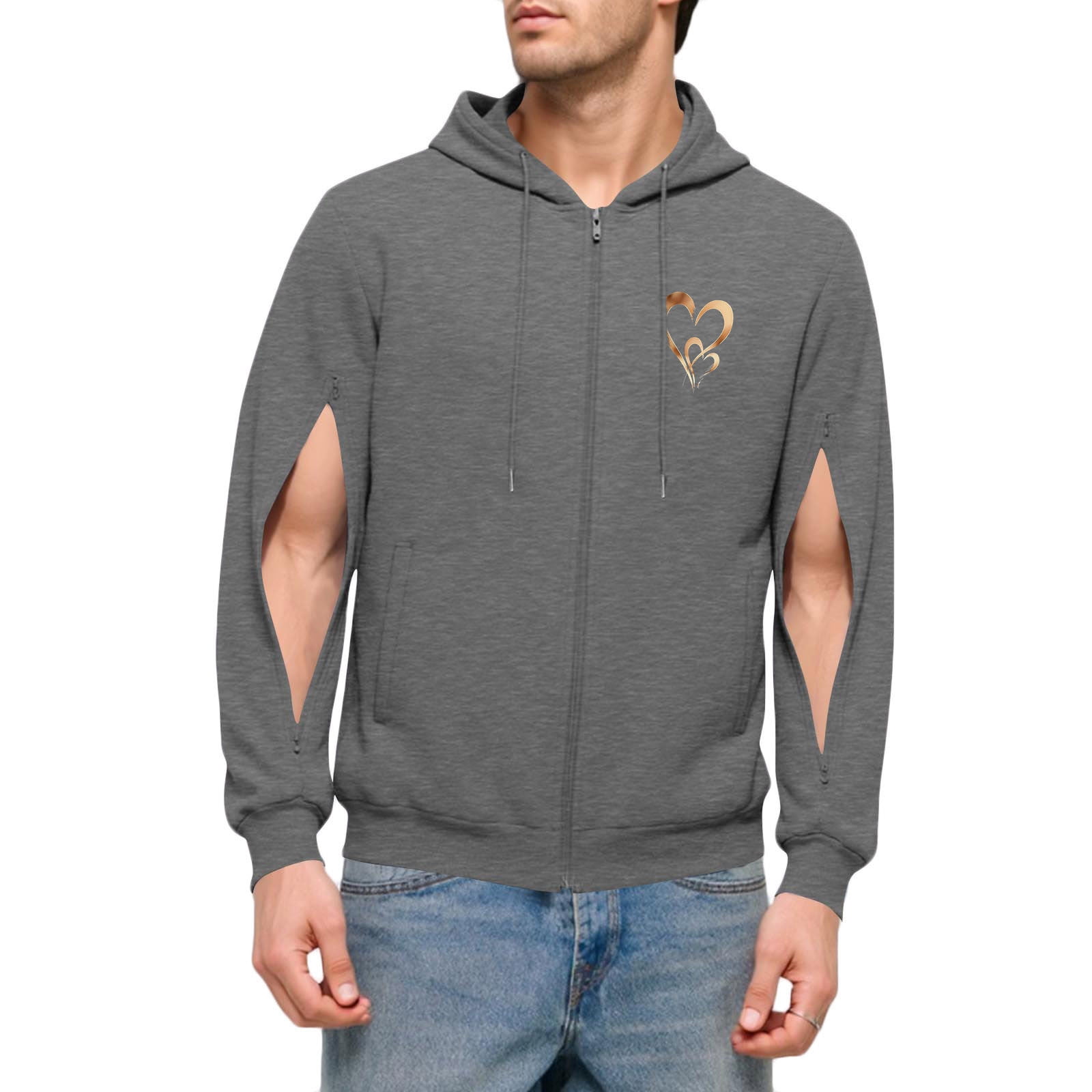 Wrtxtat Men's Dialysis Sweatshirts with Arm Zipper Zip-Up Hemodialysis ...
