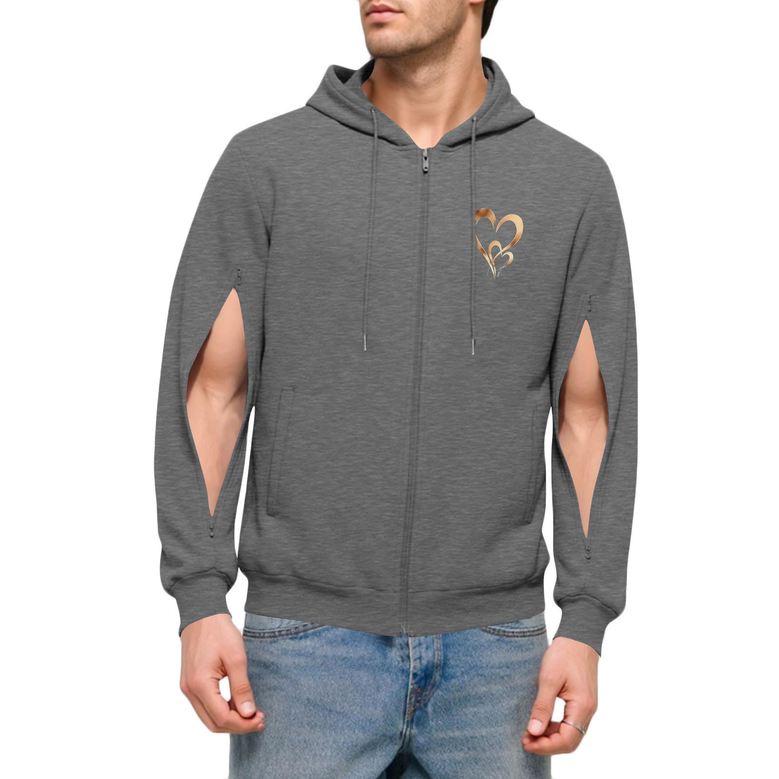 Wrtxtat Men's Dialysis Sweatshirts with Arm Zipper Zip-Up Hemodialysis ...