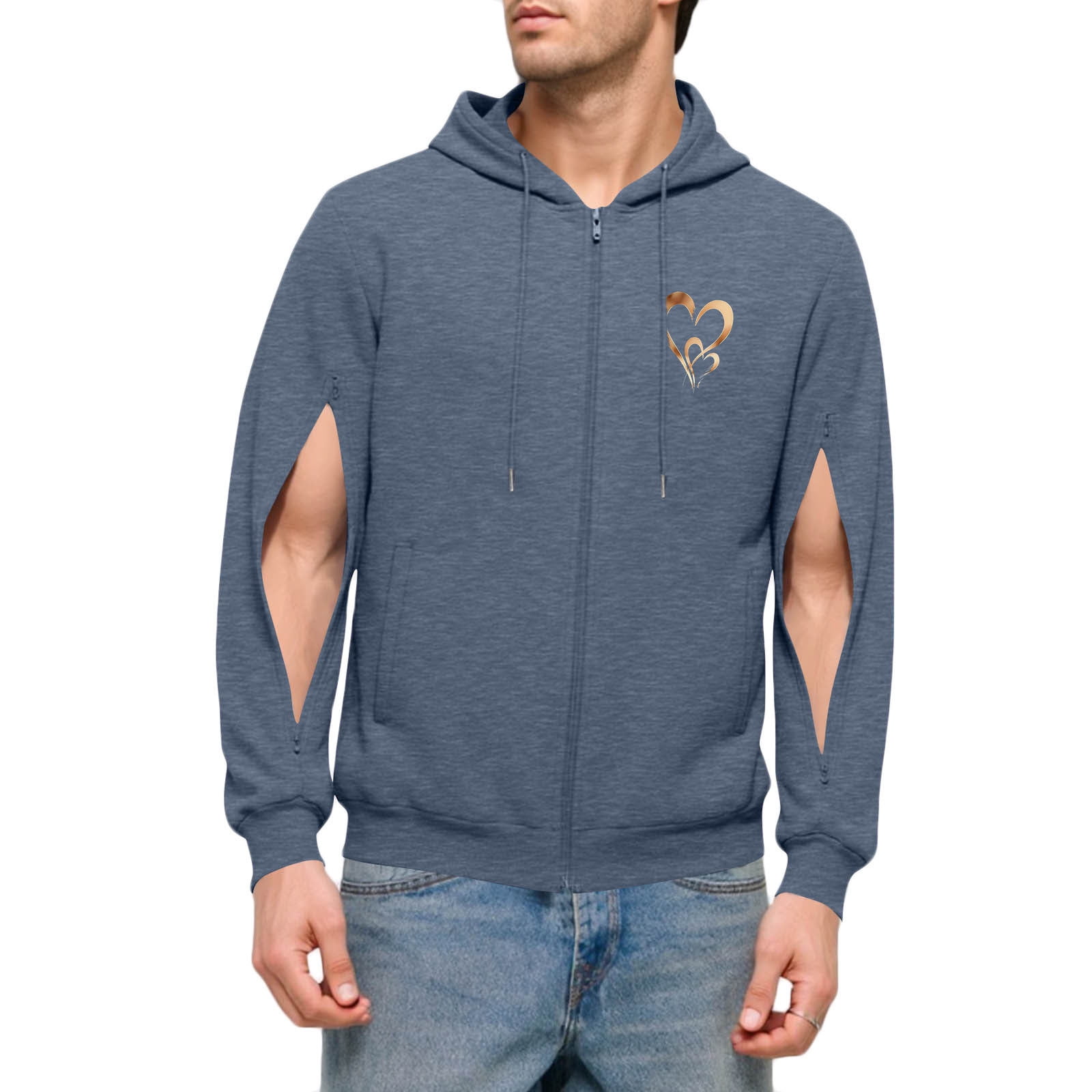 Wrtxtat Men's Dialysis Sweatshirts with Arm Zipper Zip-Up Hemodialysis ...