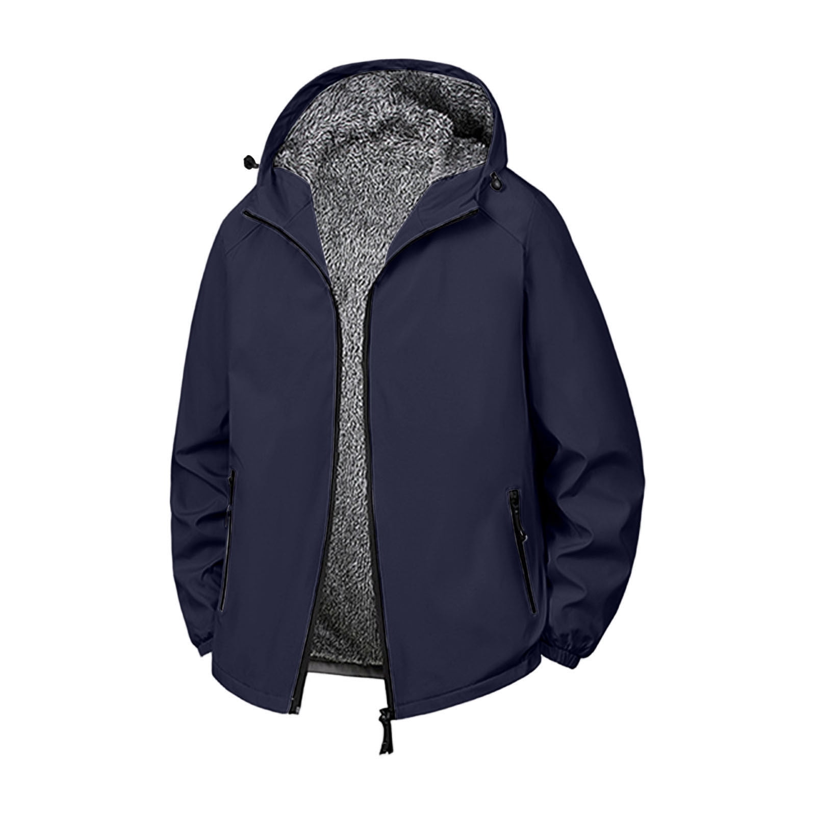 Wrtxtat Men's Fleece Lined Jacket Winter Thermal Heavyweight Hooded ...