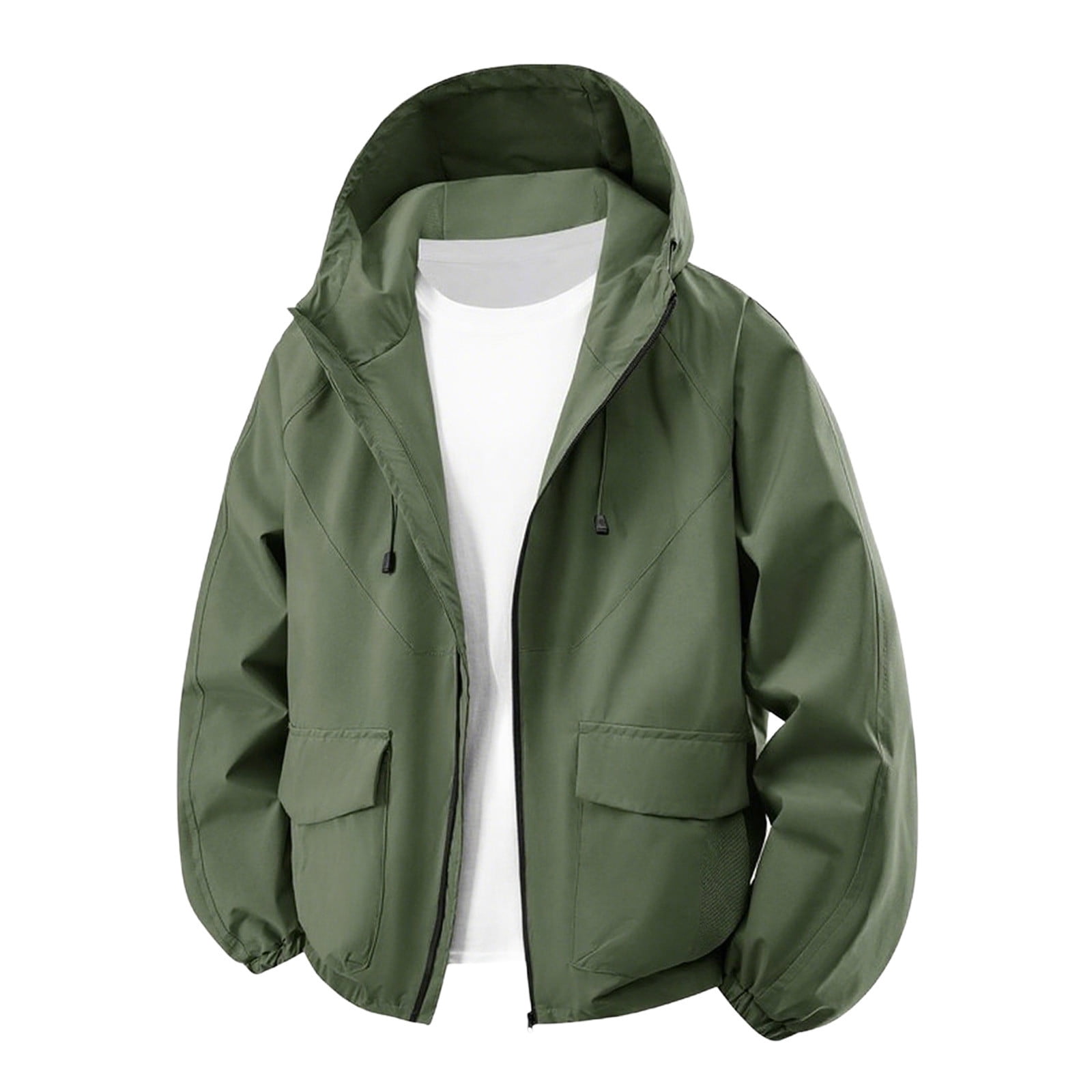 Wrtxtat Men's Hooded Softshell Jacket Fall Winter Midweight Waterproof ...