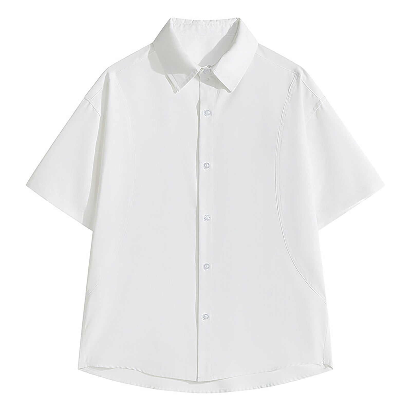 Wrtxtat Mens Casual Button Down T-Shirts Loose Oversized Summer Short ...