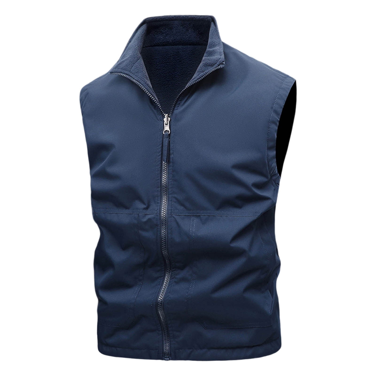 Wrtxtat Softshell Vest for Men Cargo Style Lightweight Full Zip Lapel ...