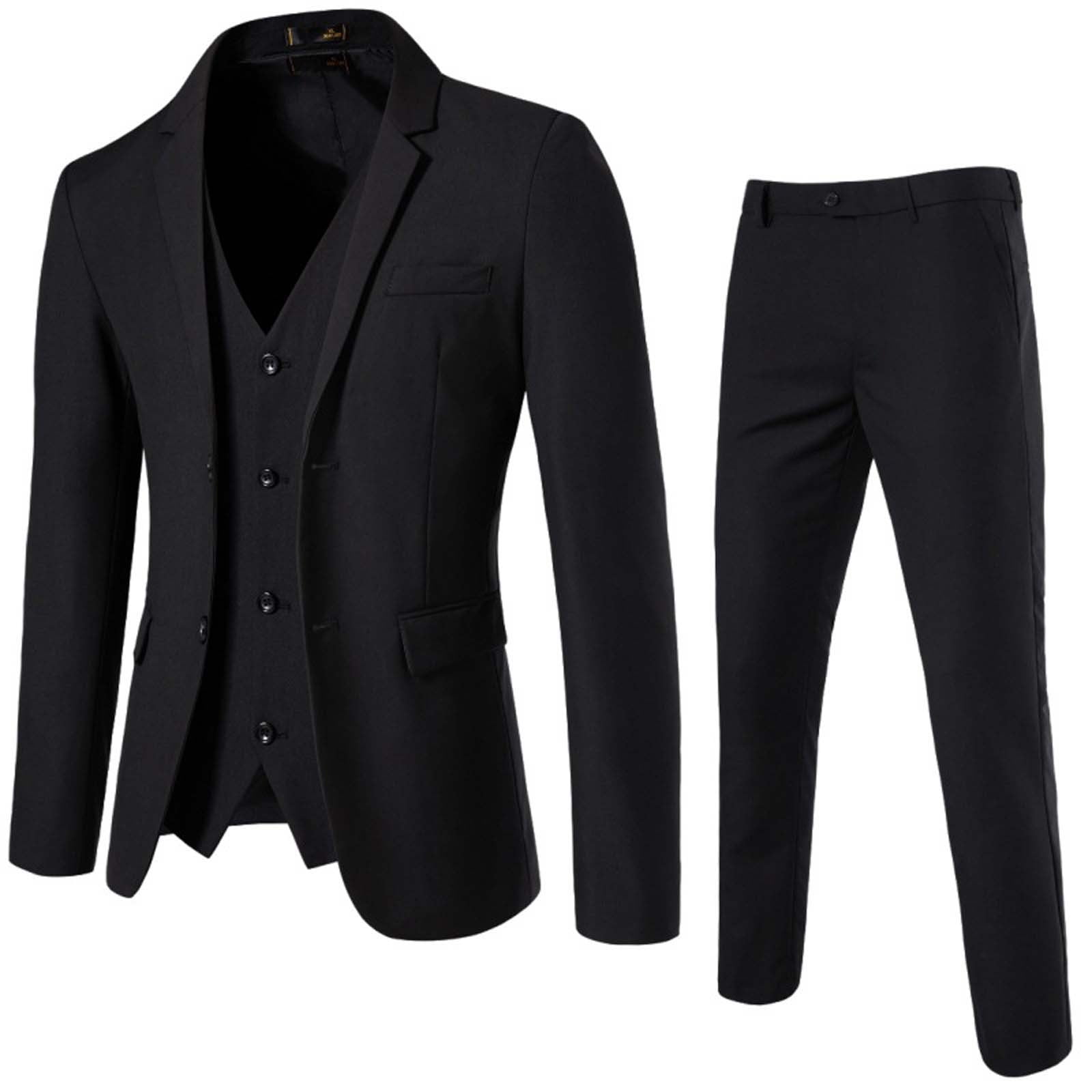 Wrtxtat Tuxedo Men Suit Regular Fit 3 Piece Suit Two Button Blazer ...