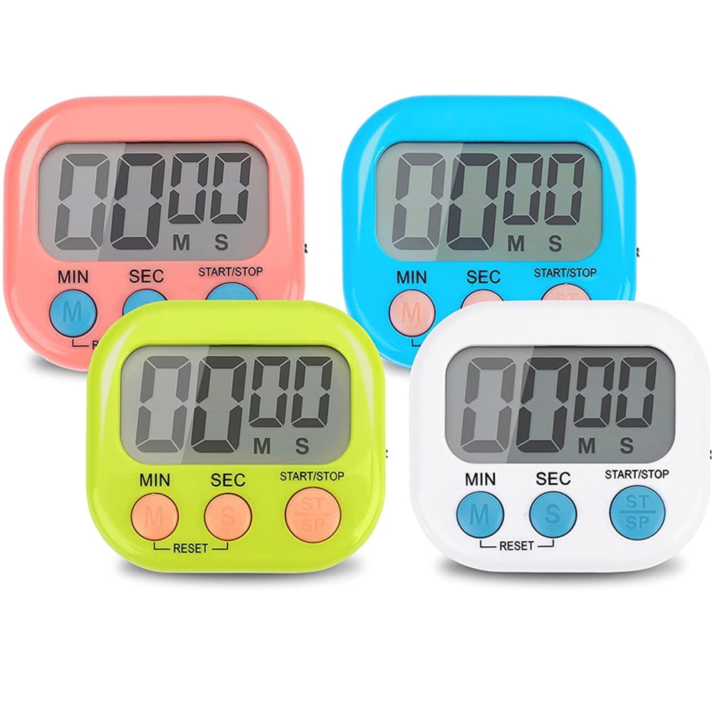 Wrvxzio 4-Piece Multi-Function Digital Kitchen Timer - Loud Ringer ...