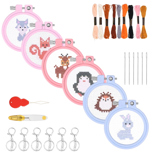 Wrvxzio 6PCS Cross Stitch Kits for Beginners DIY Embroidery Kit for ...