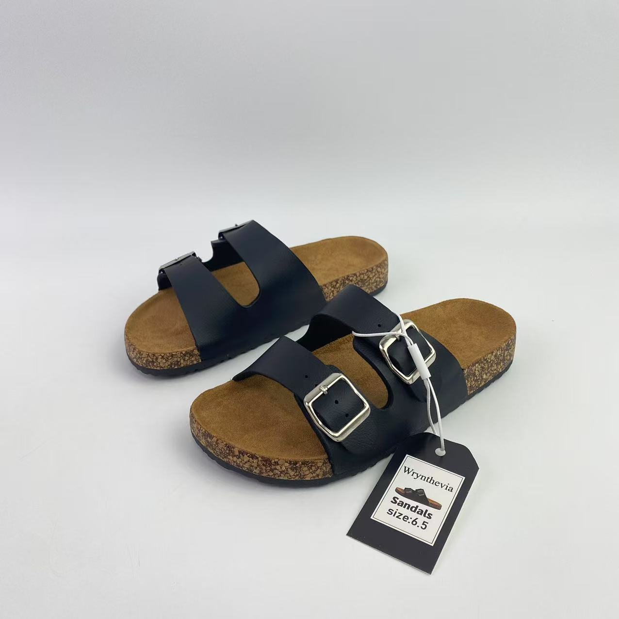 Wrynthevia Sandals,Cork Footbed Mens Sandals, Adjustable Buckle Comfort ...