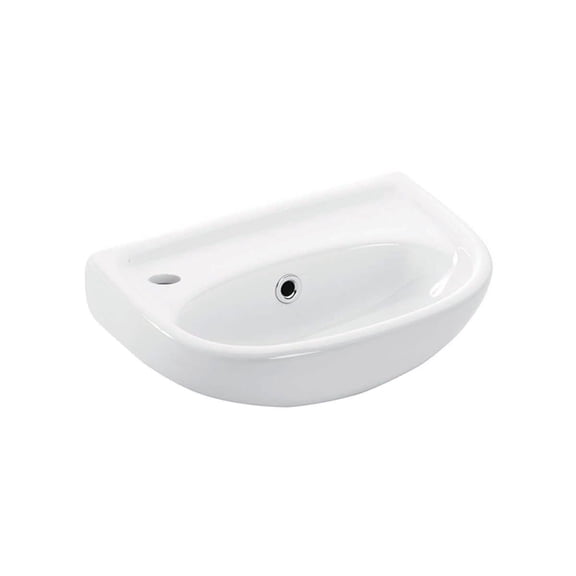 Basic 4000.00 Wall Mount Bathroom Sink in Ceramic White without Faucet ...