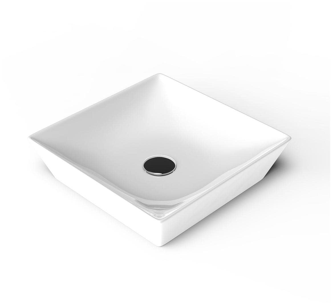 Ws Bath Collections Fly 3040 WG Fly 16-7/8" Square Ceramic Vessel ...