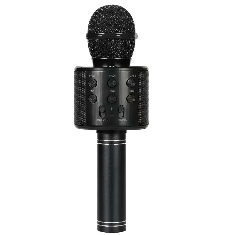 Ws858 karaoke microphone for kids singing 5 in 1 wireless Bluetooth microphone with LED lights ...