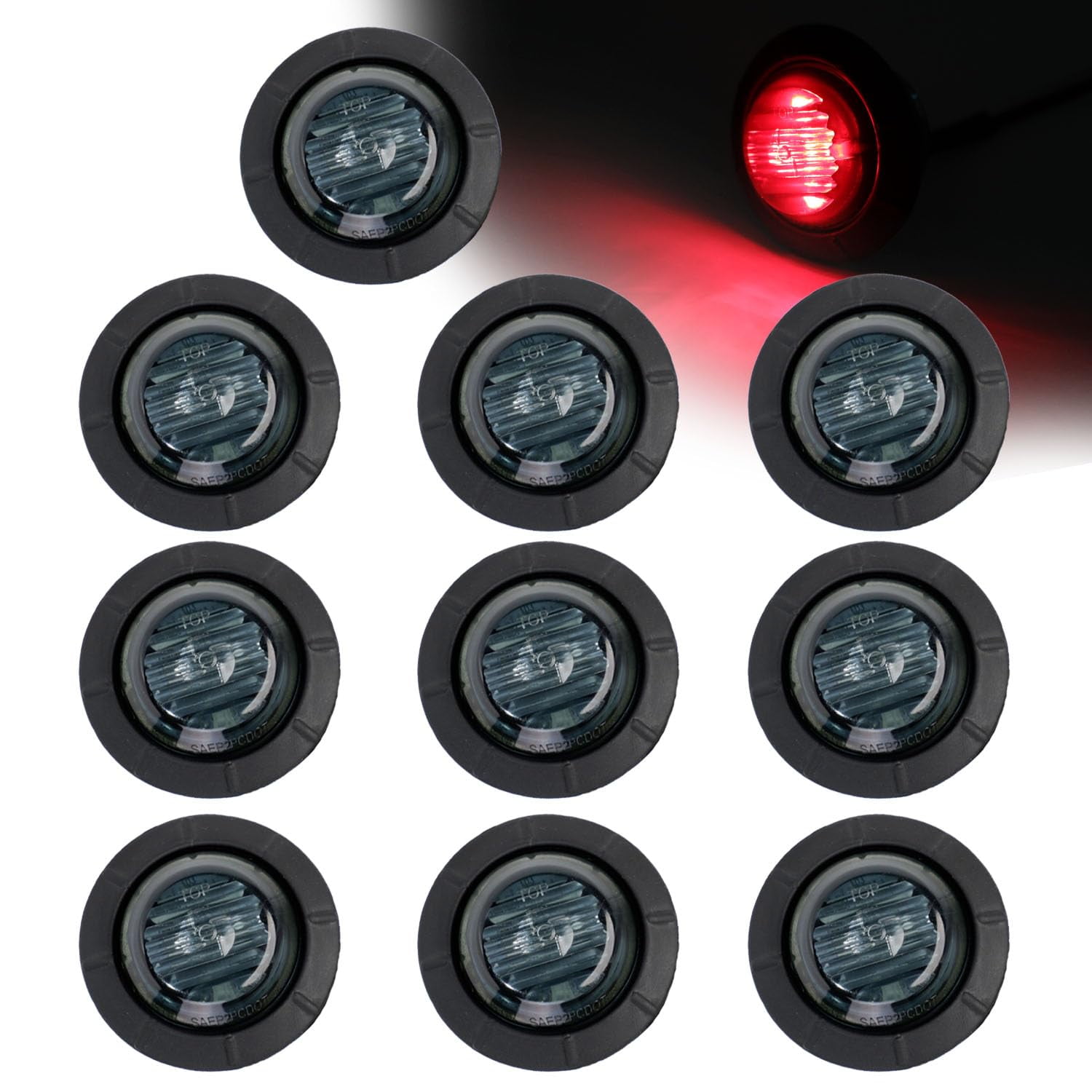 Wsays 2PCS LED Amber RRF12 Light Pods & Ditch Hood Hinge LED Pod Mount ...