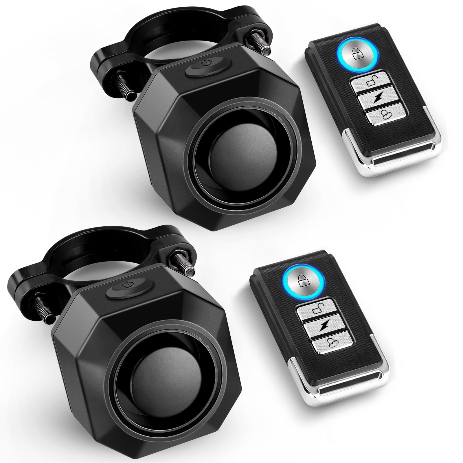 Wsdcam USB Rechargeable Bike Alarm with Remote, 110dB Loud Wireless Anti Theft Vibration Motion ...