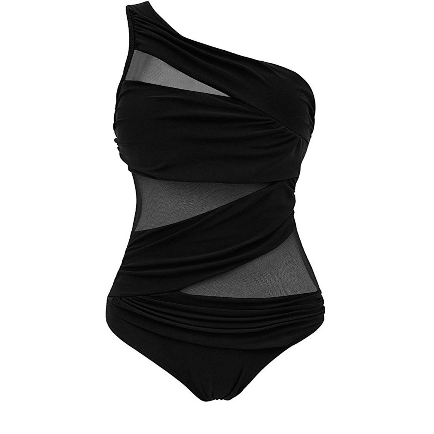 Wsevypo Women's One Shoulder Push Up Padded One Piece Swimwear Bikini ...