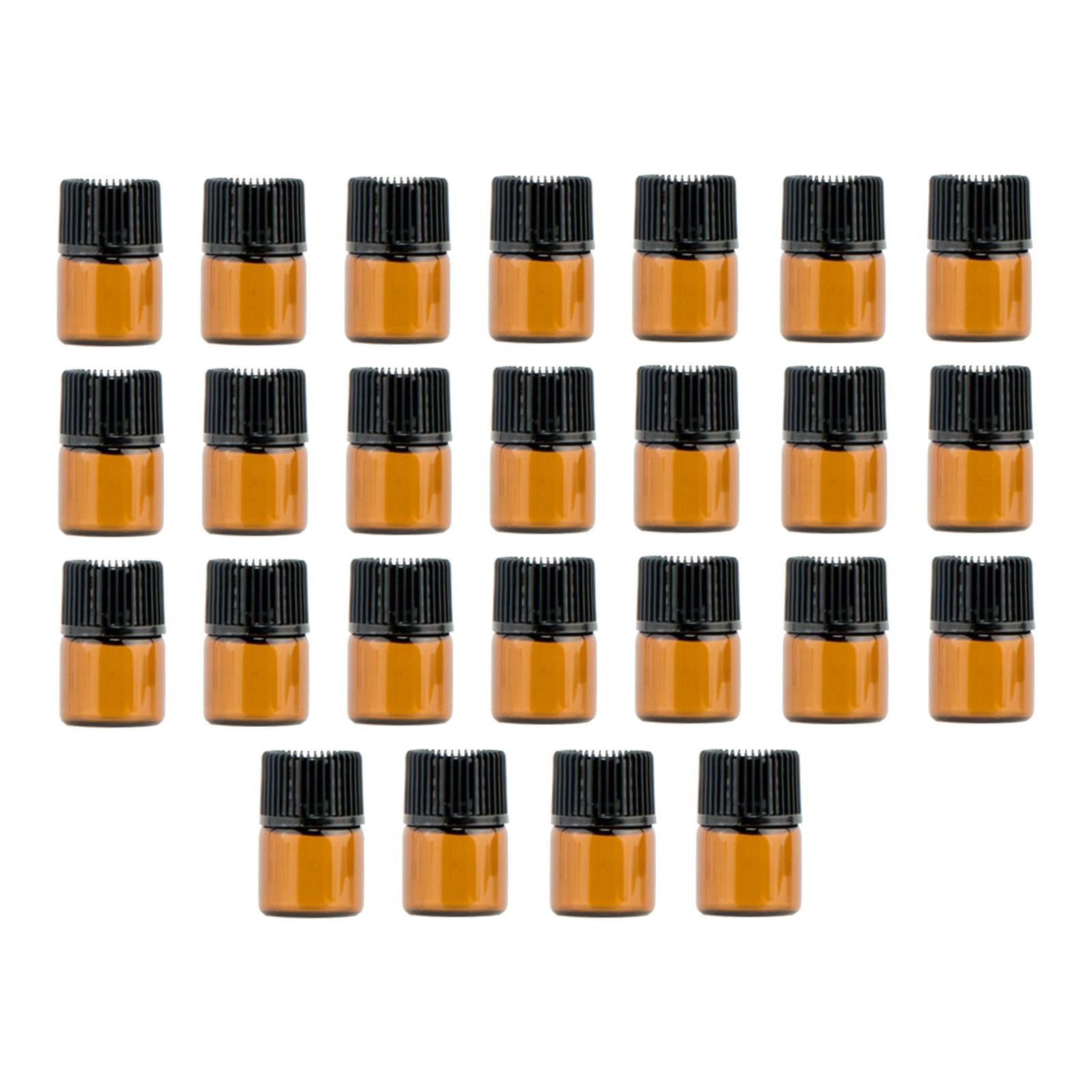 Wswqop 25x Empty Glass Bottles Leakproof Storage Container Mini ...