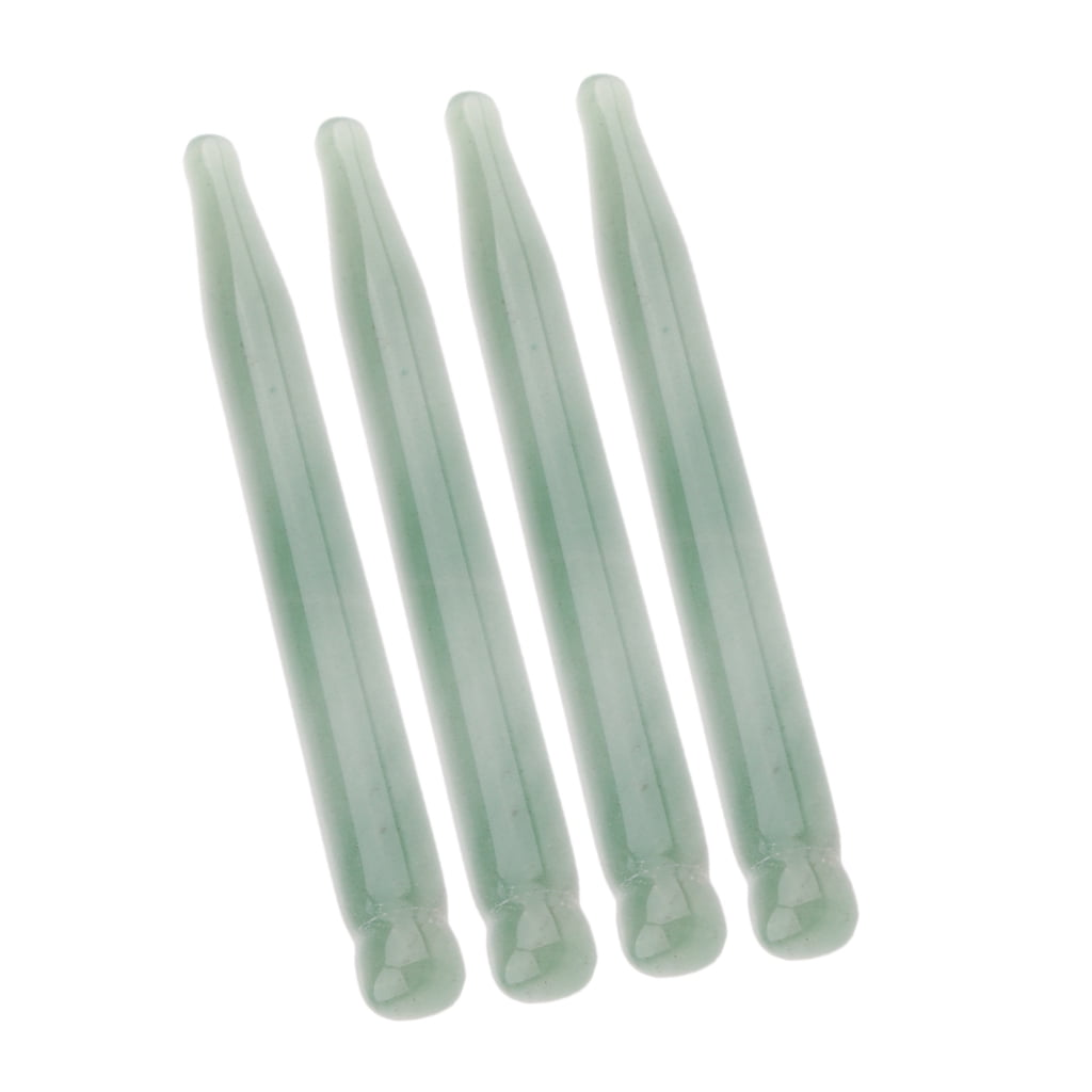 Wswqop 4 Pcs Jade Massage Sticks Wand Acupressure Massagers Guasha Tool ...