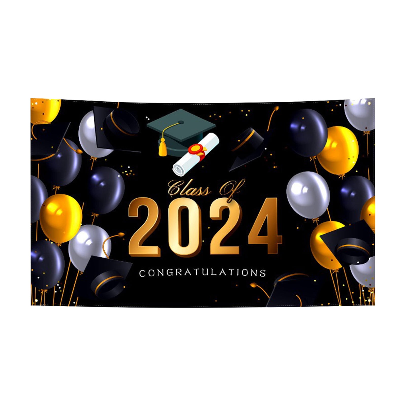 WtZbdo 2024 Graduation Decorations Class of 2024-Gold Large Graduation ...