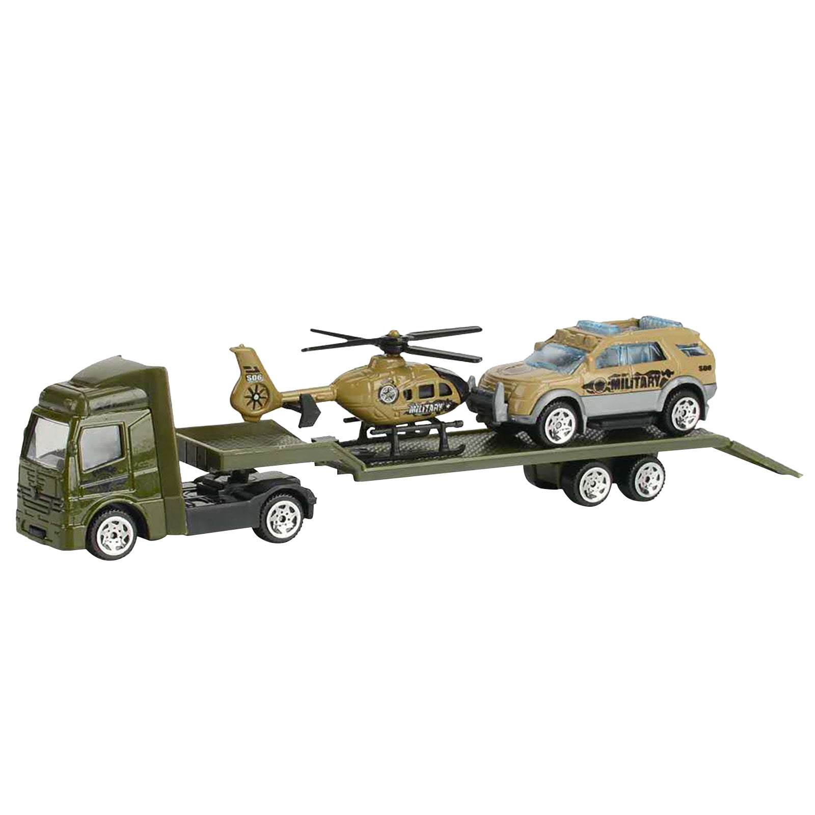 WtZbdo Flatbed Truck Toy with Crawler Excavator Toy Tractor Semi Tow ...