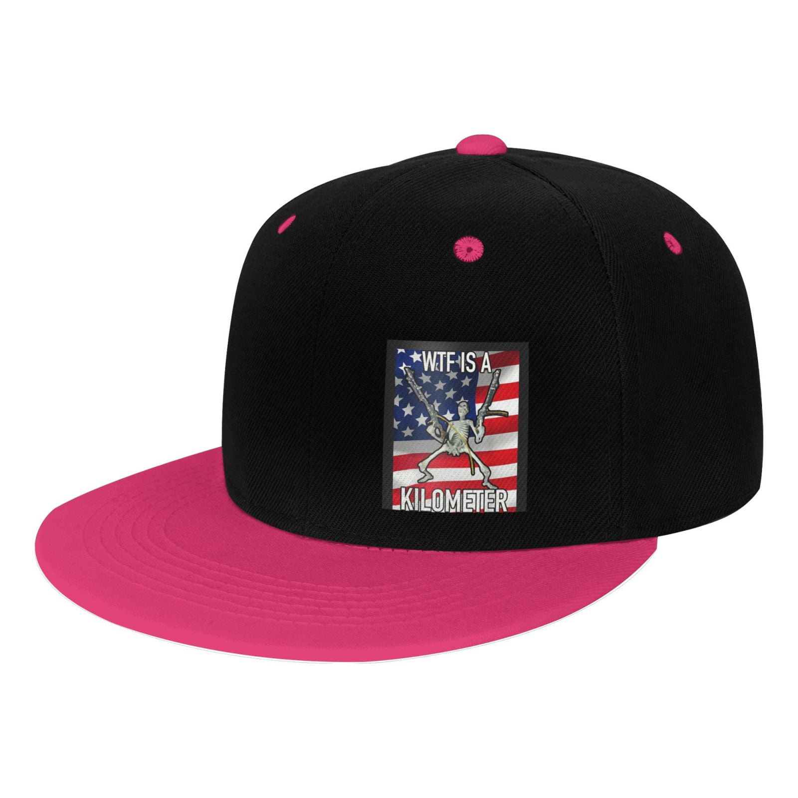 Wtf Is A Kilometer American Skeleton Adult Flat-Brimmed Contrasting Hip ...