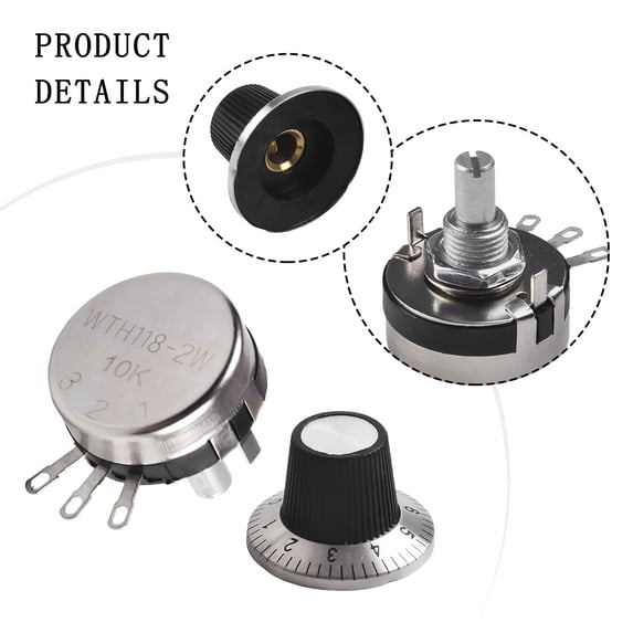 Wth118-2W 10K Ohm Round Shaft Carbon Linear Variable Potentiometer W ...