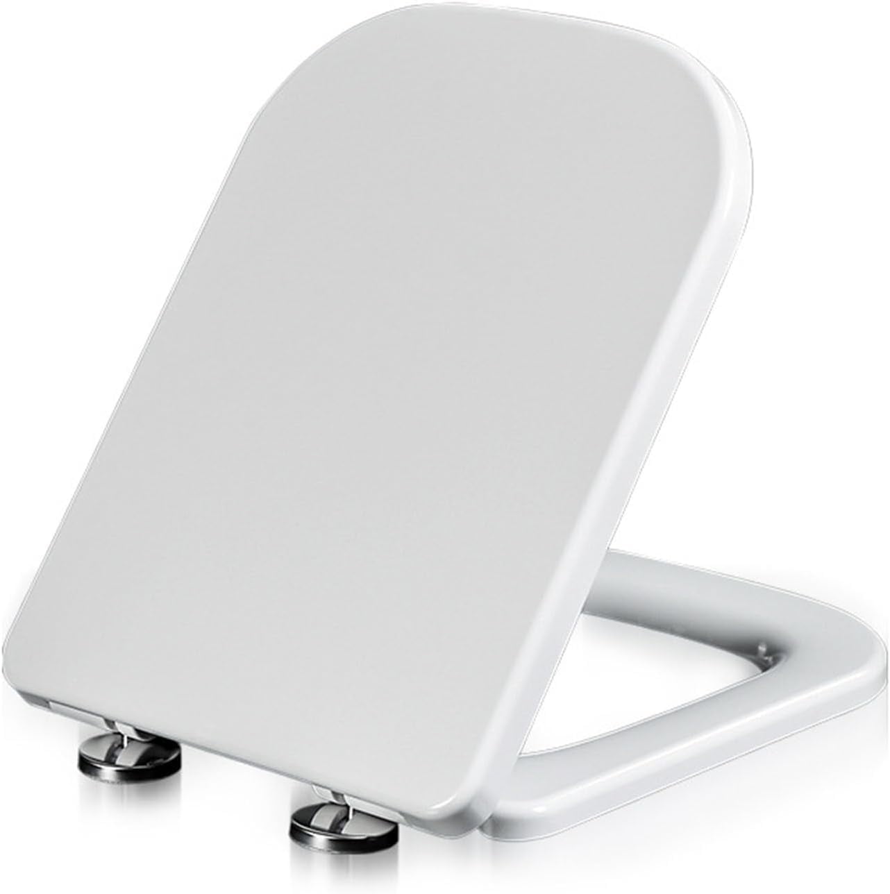 Wttfc Rectangle Toilet Seat, Soft Close, White, Square, Modern ...