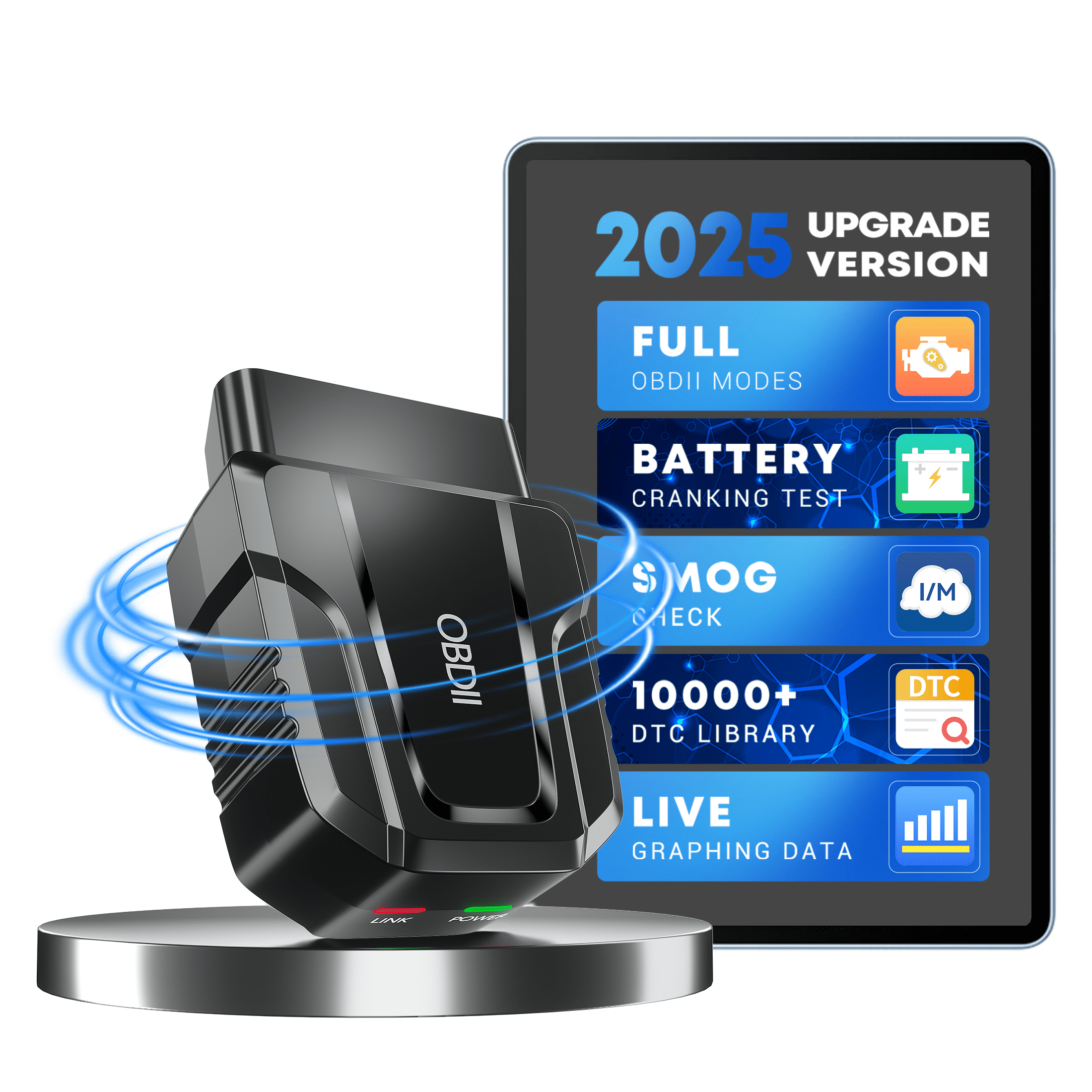 Wtuhu OBD-II Automotive Diagnostic Tool with Code Reader, Active Car ...
