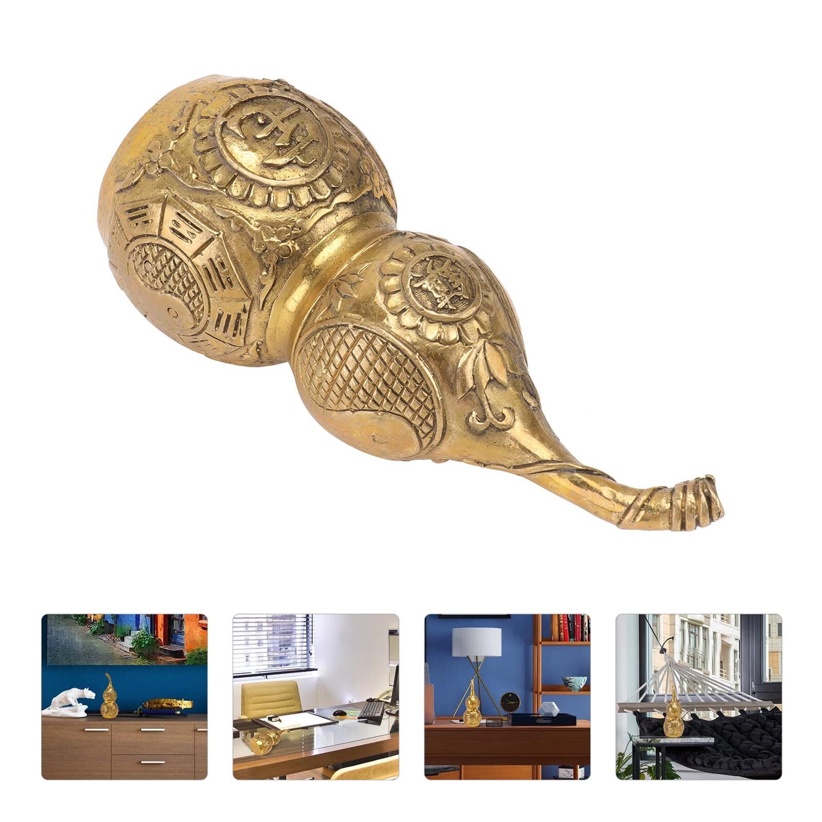 Wu Lou Brass Gourd Wu Lou Hu Lu Calabash Prosperity Wealth Figurine ...