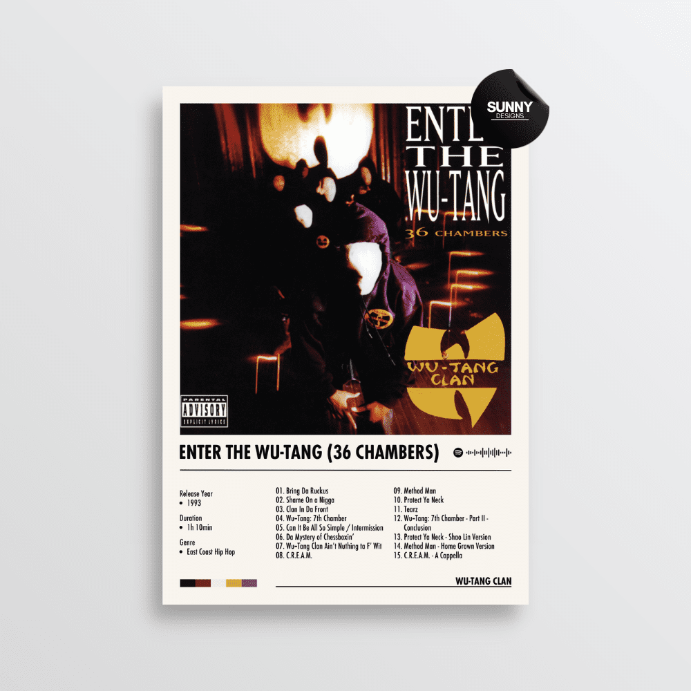Wu-Tang Clan-Enter the Wu-Tang (36 Chambers), Album Cover Poster, Music Poster, Album Poster ...