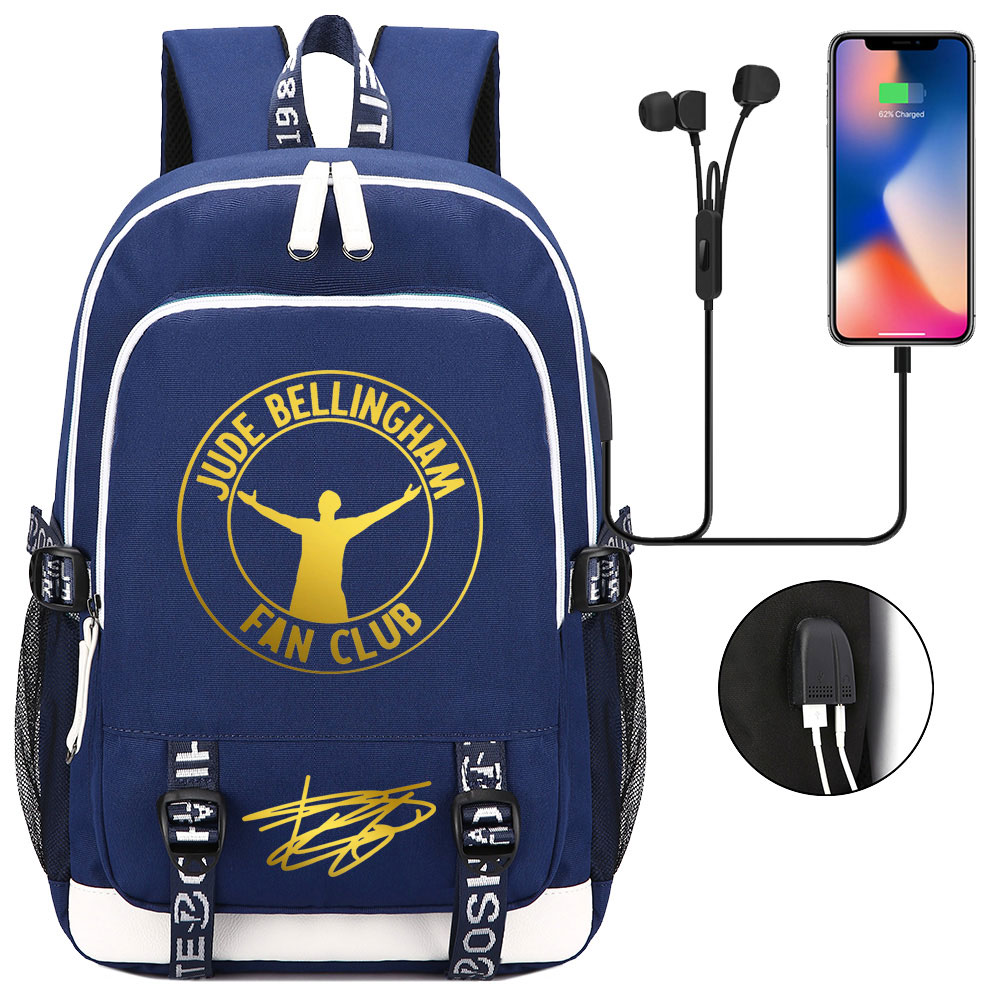 WuHakBackpack Jude Bellingham Cartoon Backpack with Multi-Pockets and ...