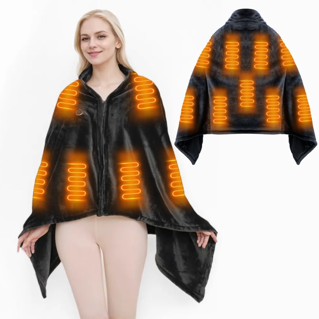 WuKongZK Elegant Heated Blanket Battery Operated Portable Cordless 8 ...