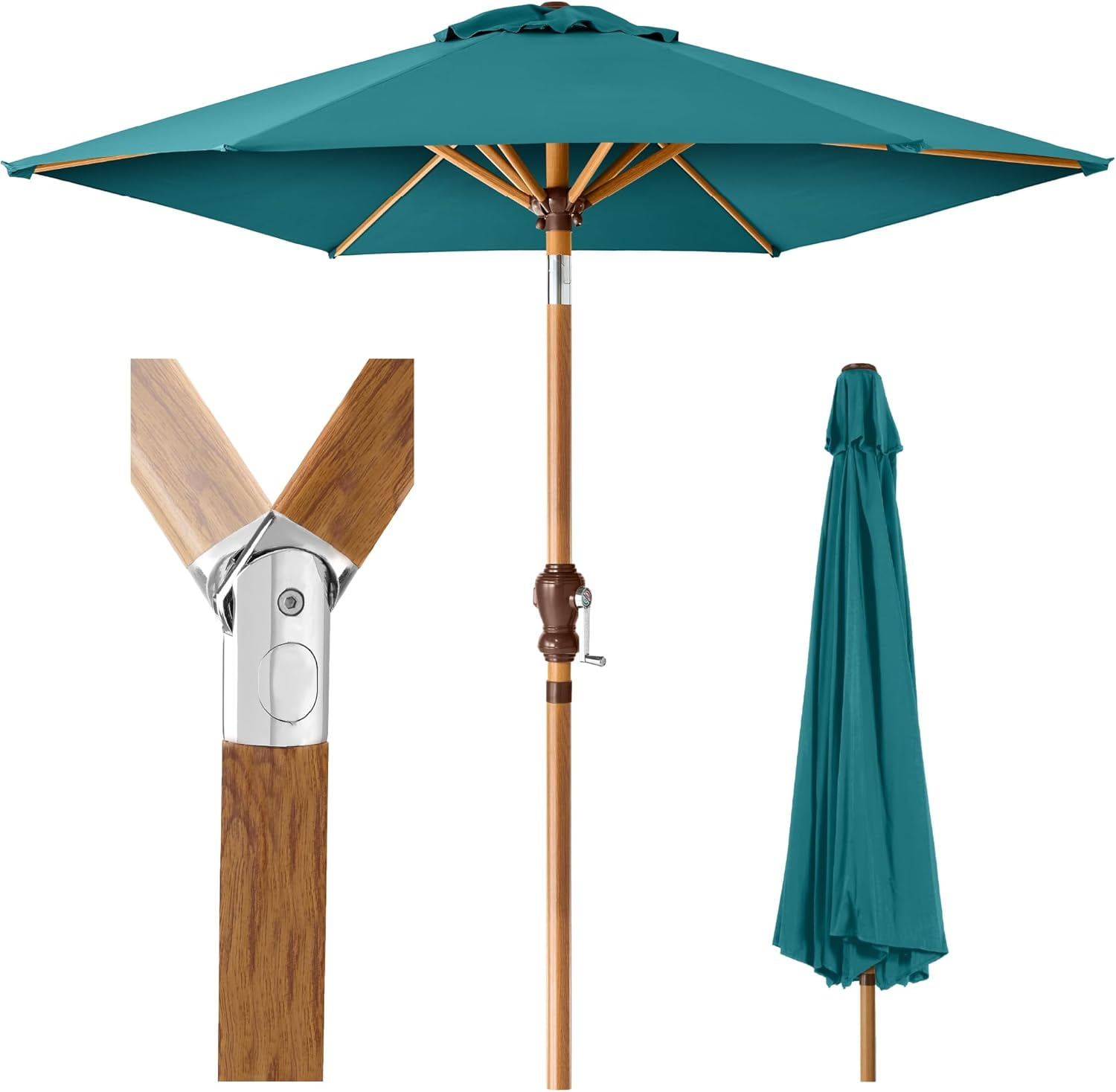 Wubio 10ft Market Umbrella, Outdoor Sun Shade for Backyard, Deck ...
