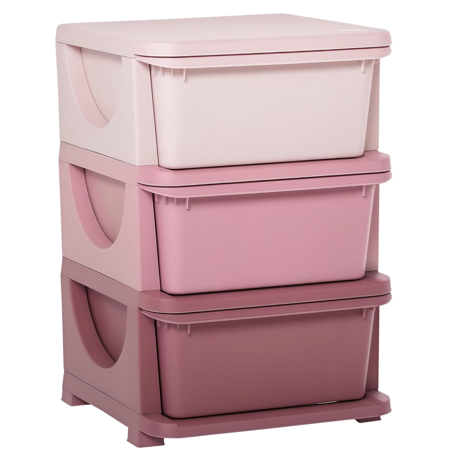 Wubio 3 Tier Kids Storage Unit, 3 Drawer Chest Toy Organizer Plastic ...