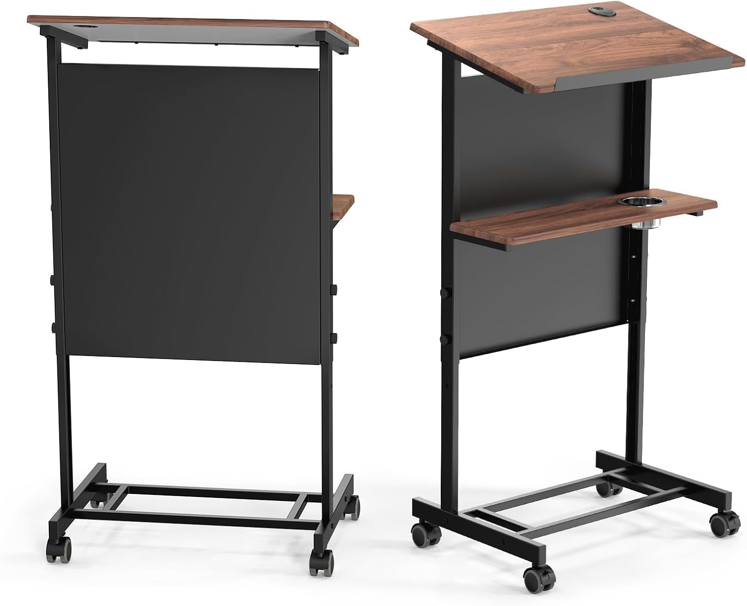 Wubio Height Adjustable Portable Podium Stand, Wheeled Lectern with ...