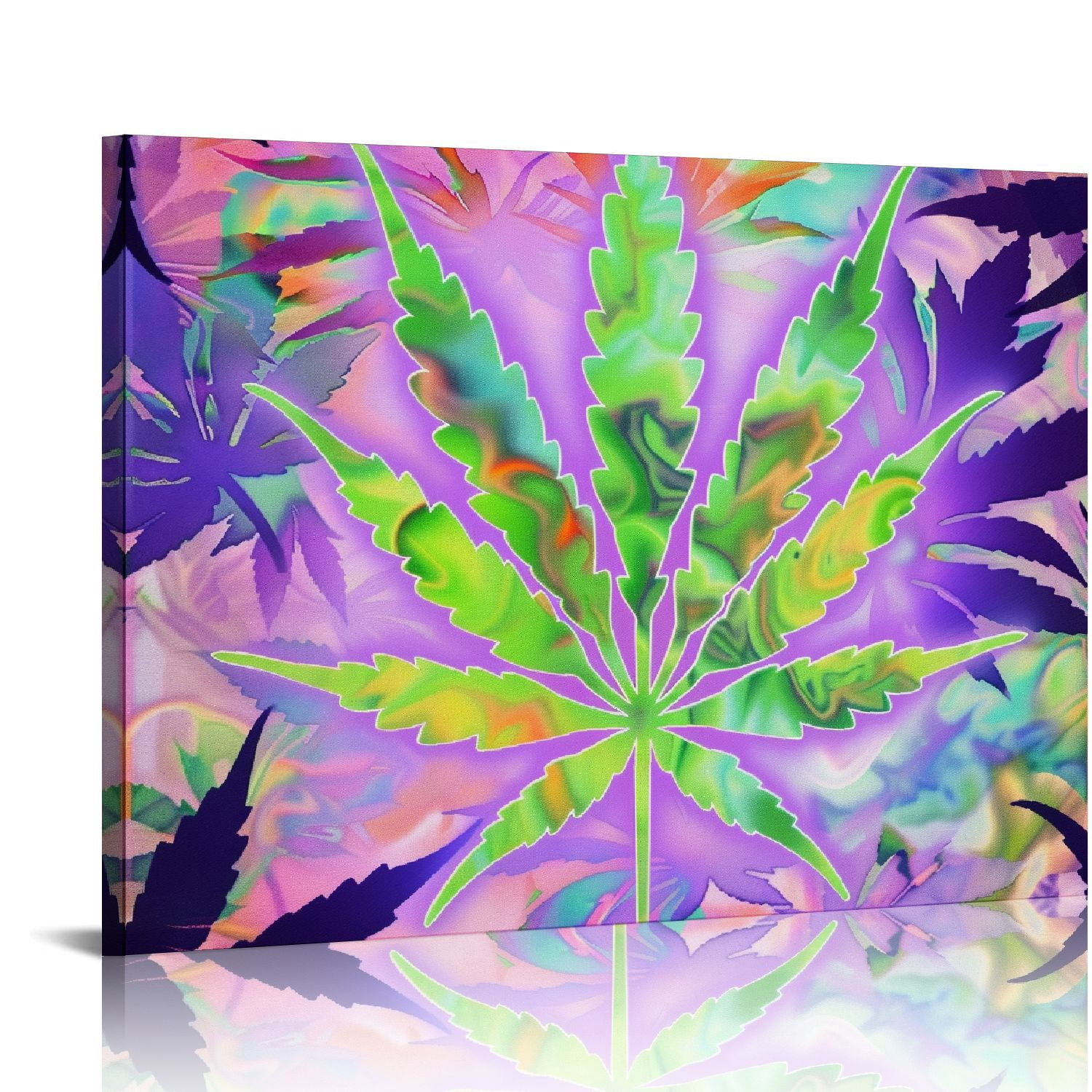 Wuche Marijuana Leaf Psychedelic Digital Art Modern Canvas Prints for ...