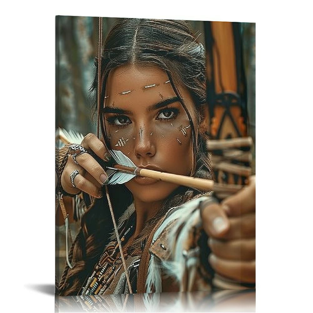 Wuche Native American Beauty Wall Art, Indian Woman Canvas Prints ...