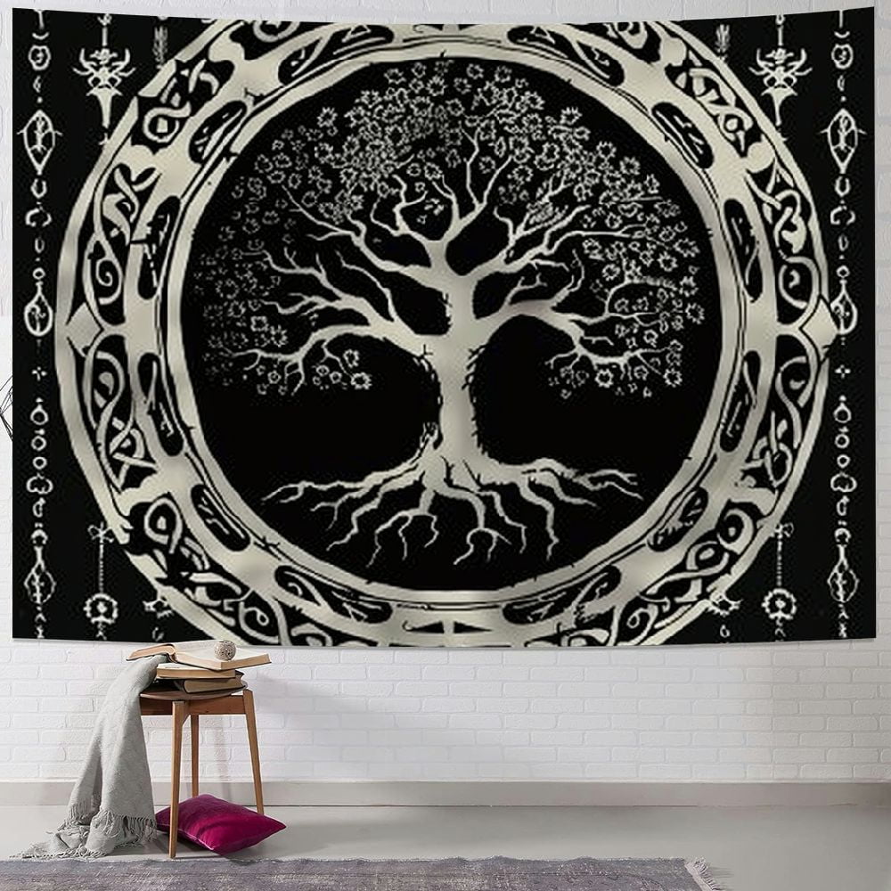 Wuche Nordic Vikings Tapestry Viking Yggdrasil Tree of Life Celtic Rune ...