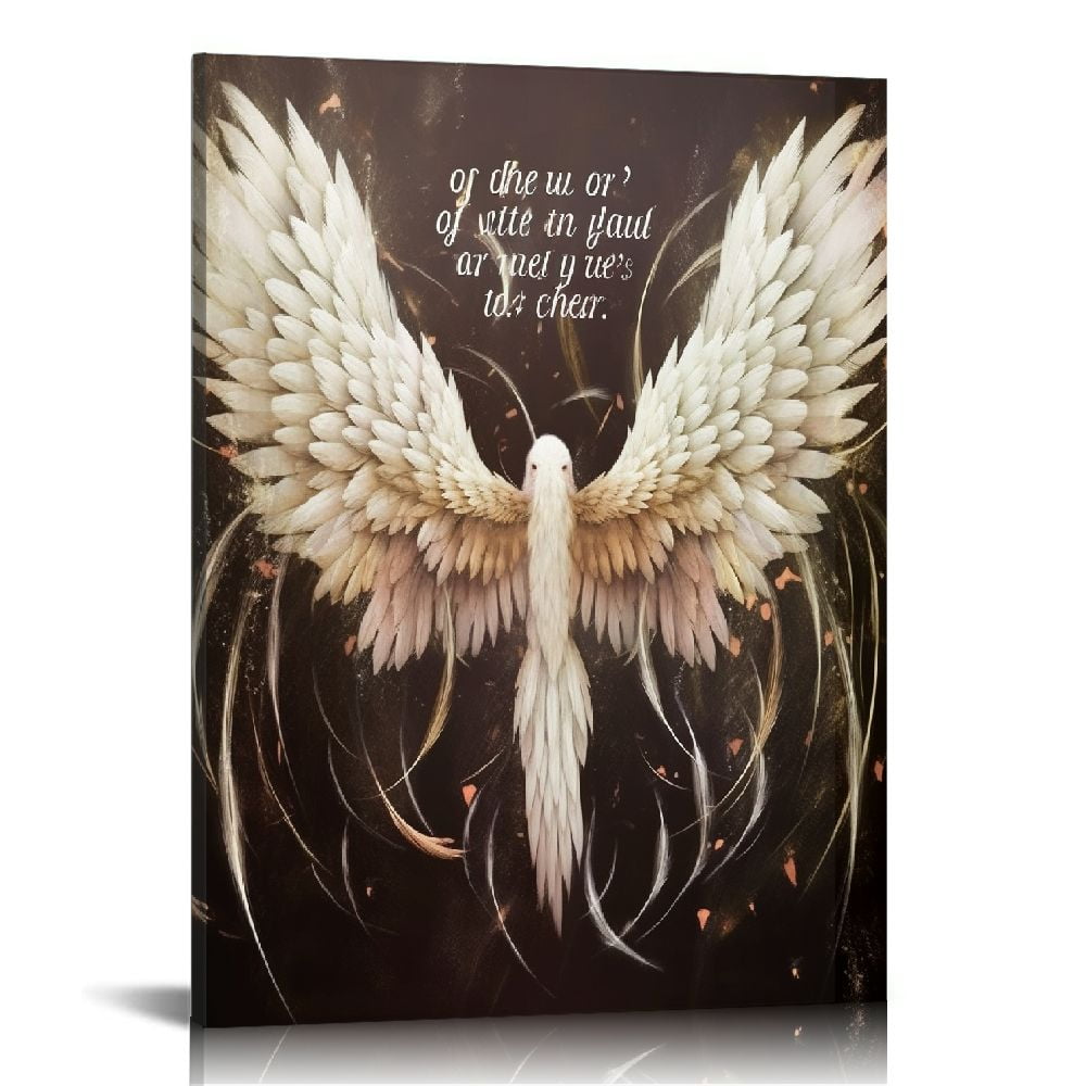 Wuche Under His Wings - Christian Wall Decor Faith Bible Verse, Angel ...