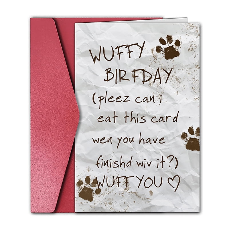 Wuffy Birthday Card – "WUFF YOU" Funny Dog-Themed Greeting Card ...