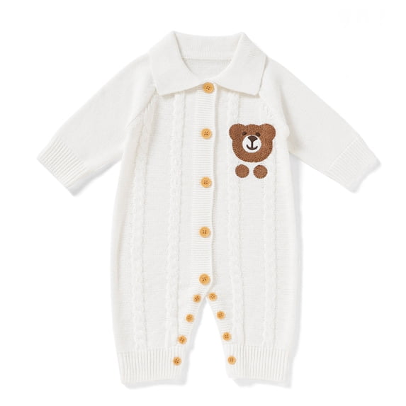Wugugu Newborn Baby Boy Girl Romper One Piece Knitted Long Sleeve ...