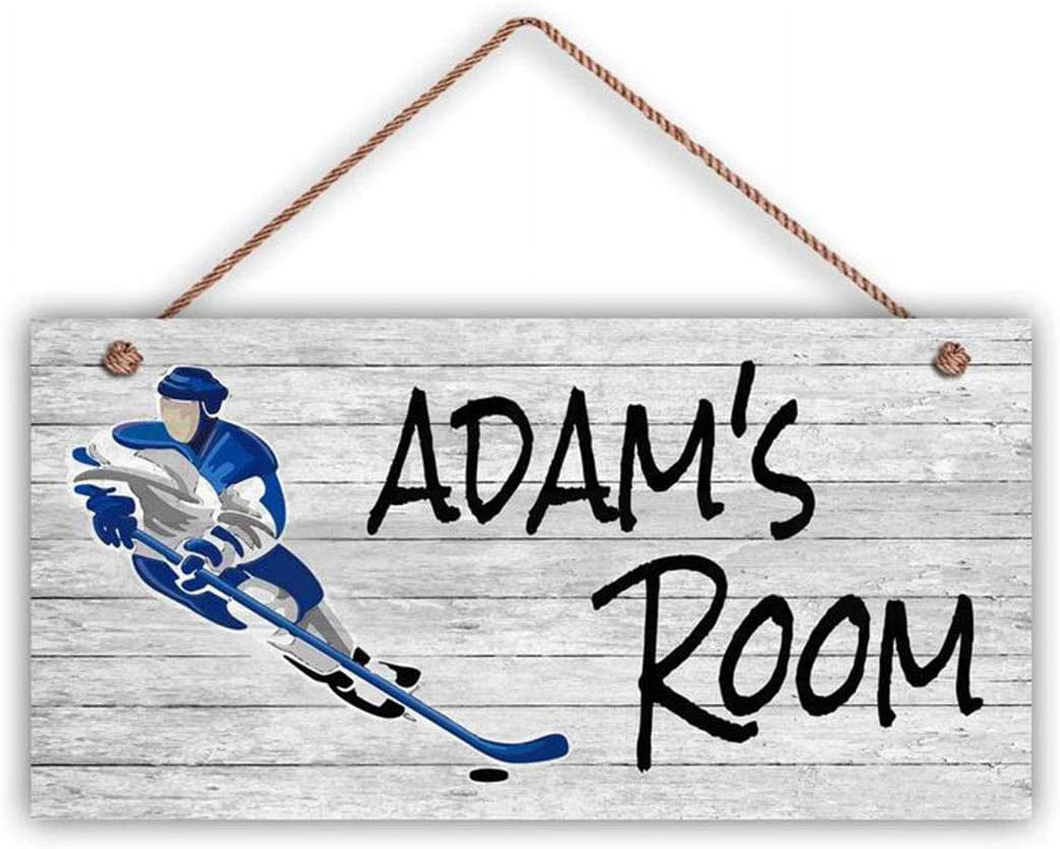 Wuhaoniu Hockey Sign, Rustic Sports Room Sign, Personalized Sign, Kid'S ...