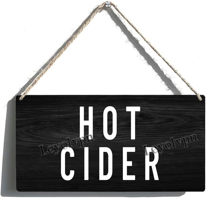 Wuhaoniu Hot Cider Sign, Wooden Sign, Farmhouse Contemporary Modern ...
