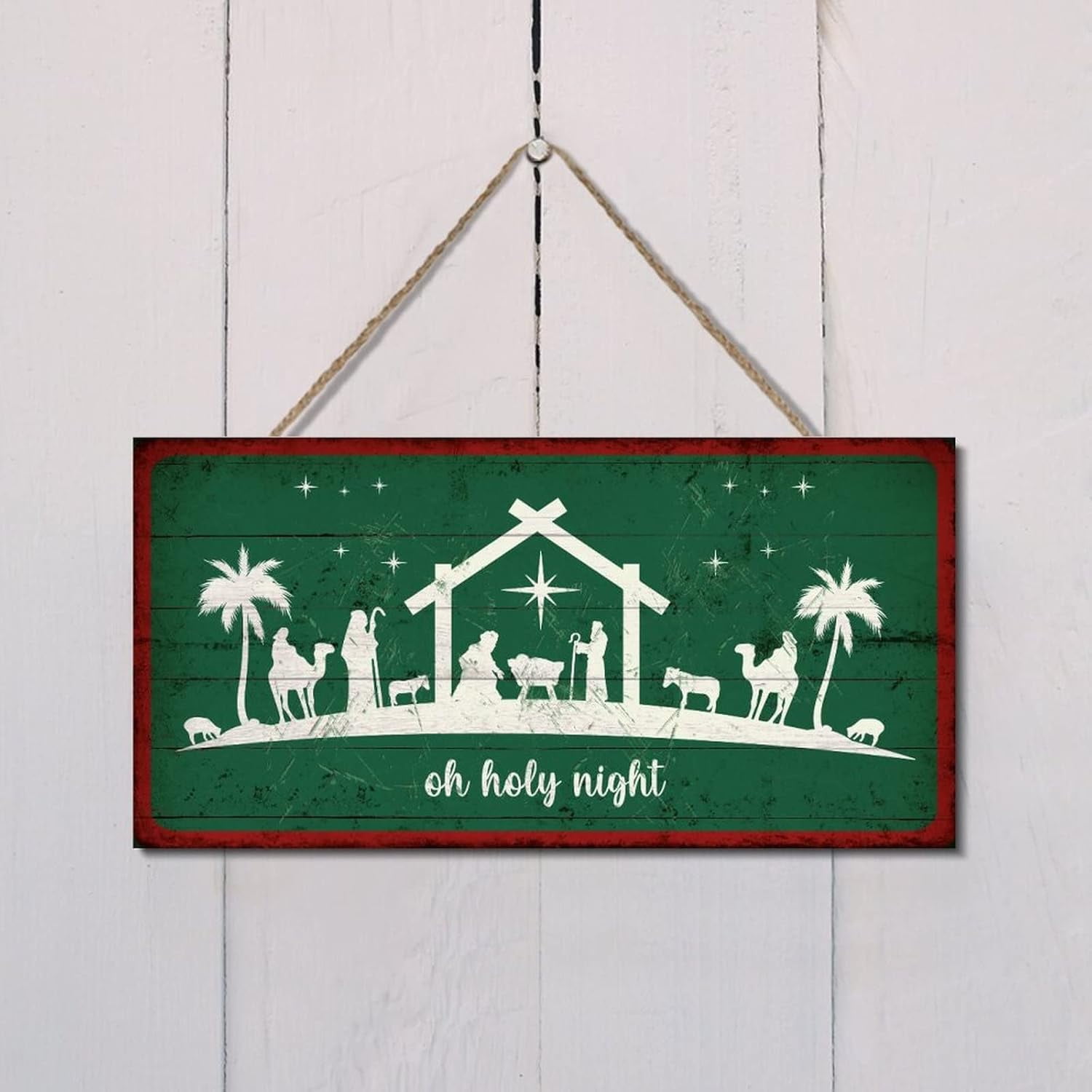 Wuhaoniu Wood Sign Oh Holy Night Wood Signs Personalized Wooden Wall ...