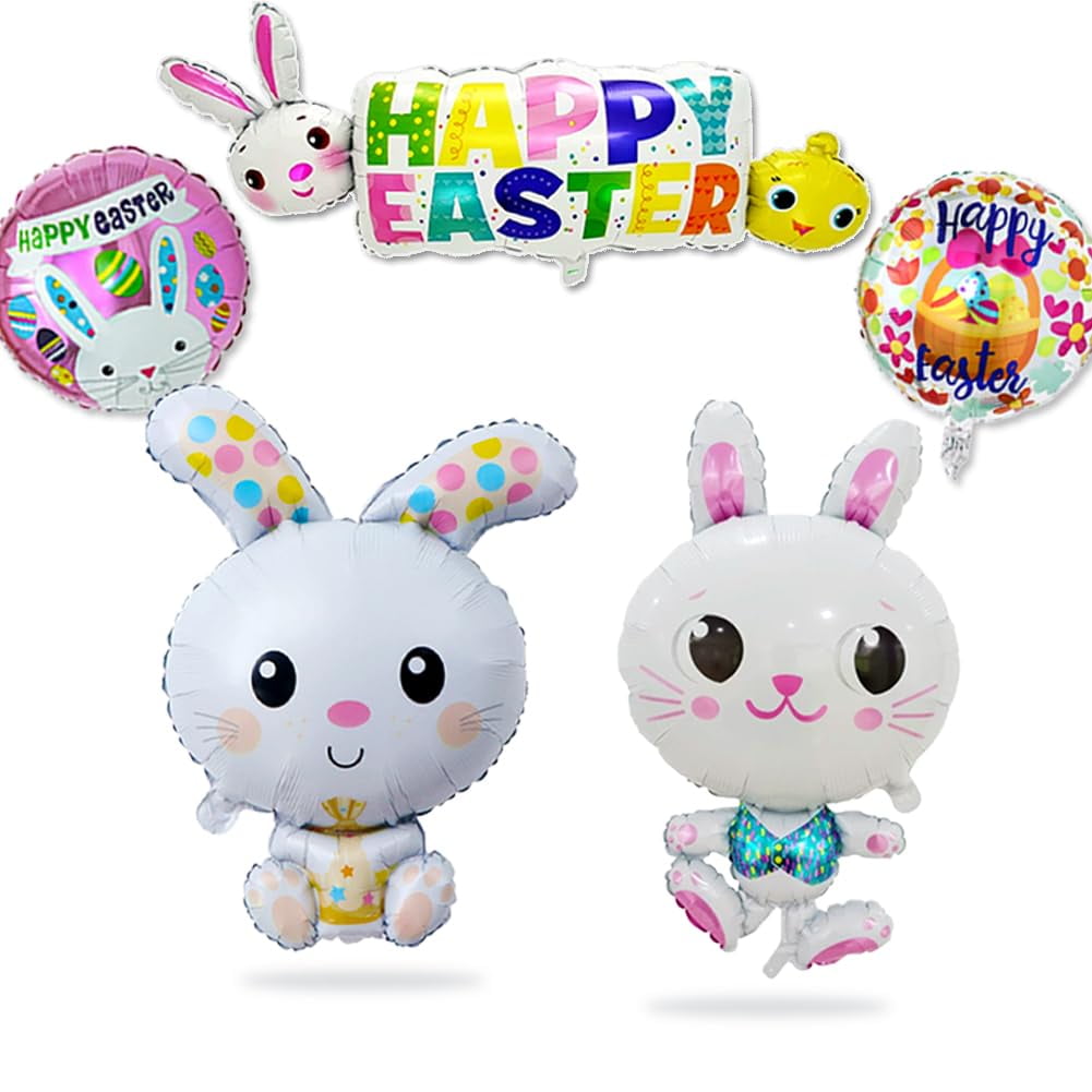 Wuhetyo 5Pcs GiantTRDN Rabbit Balloon Set Birthday Party Decorations ...