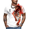 Wuiliy 3D Pattern T Shirt for Men Casual Printed Short Sleeve Animal ...