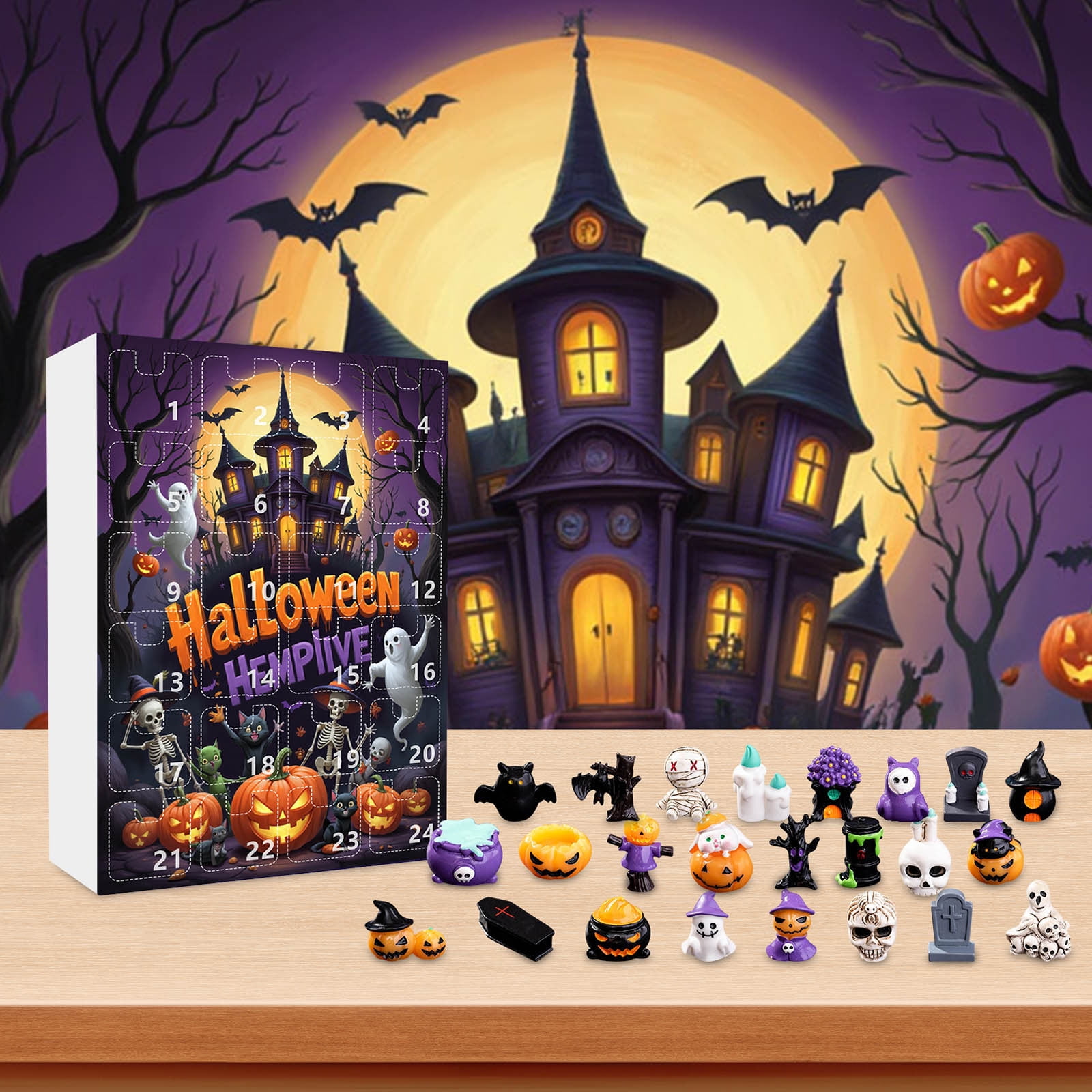 WujiJia Halloween Advent Calendar 2025, Resin Ghost Advent Calendar ...