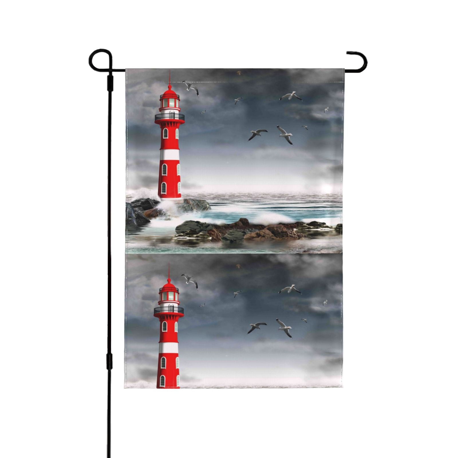 Wukai 3d Lighthouse in the Surf Garden Flags Double Sided Welcome ...
