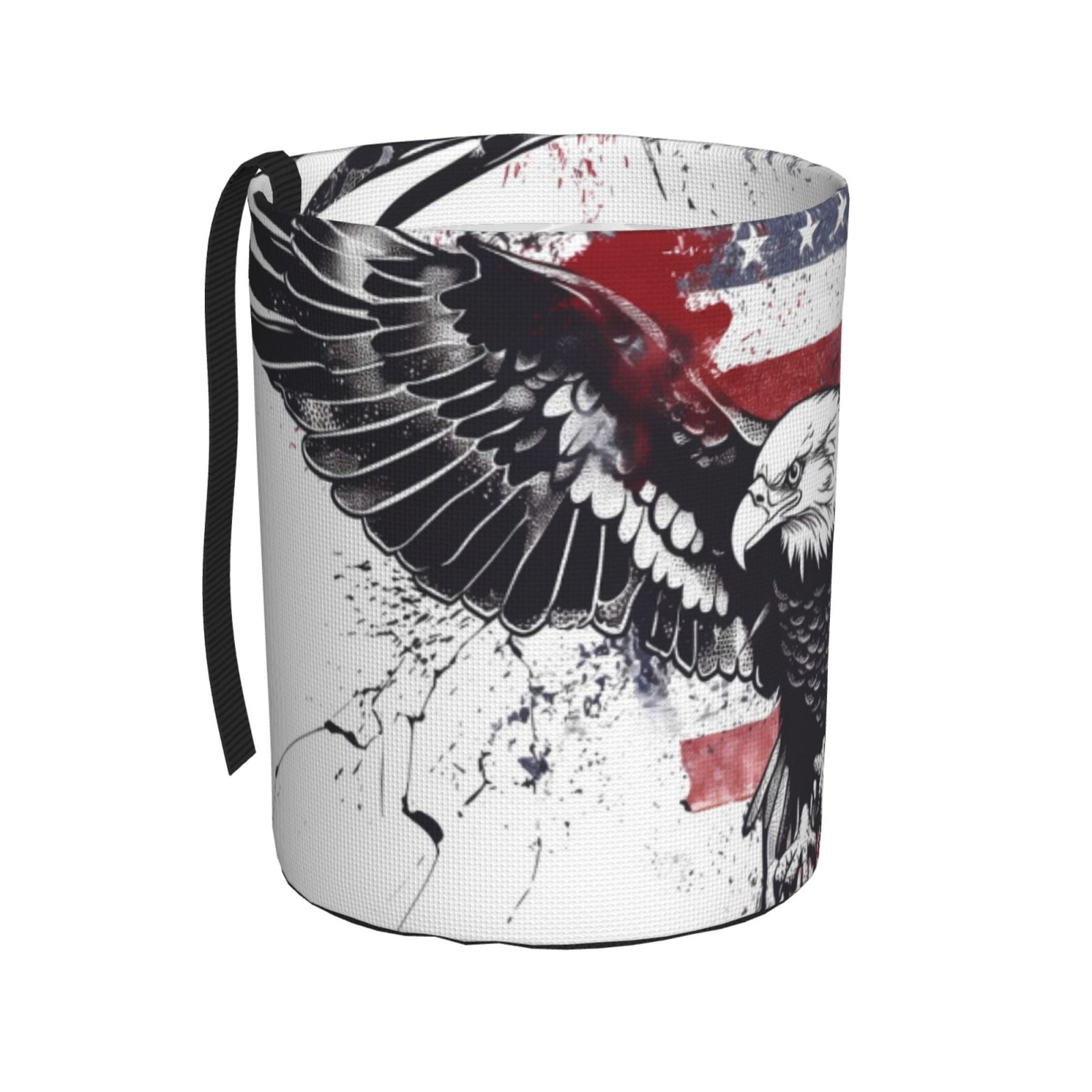 Wukai American Flag Eagle Art Print Car Trash Can - Easy to Clean ...